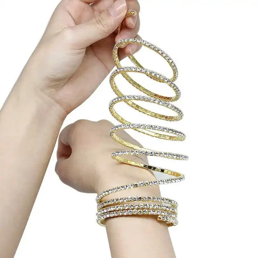 Racquel Ten Rows Wrap Cuff Bracelet | Rhinestone – Beloved Sparkles ...