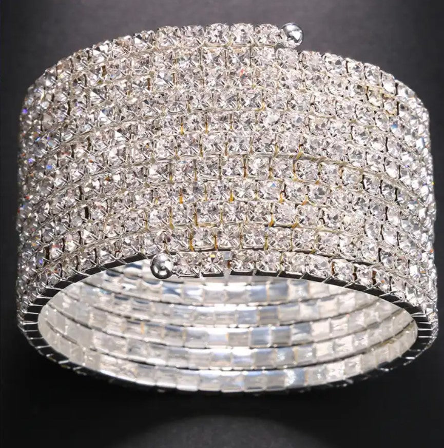 Racquel Ten Rows Wrap Cuff Bracelet | Rhinestone – Beloved Sparkles ...