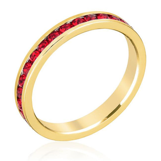 Gail Ruby Red Eternity Stackable Ring | Ruby Round Crystal 18k Gold Wedding Band – Beloved ...
