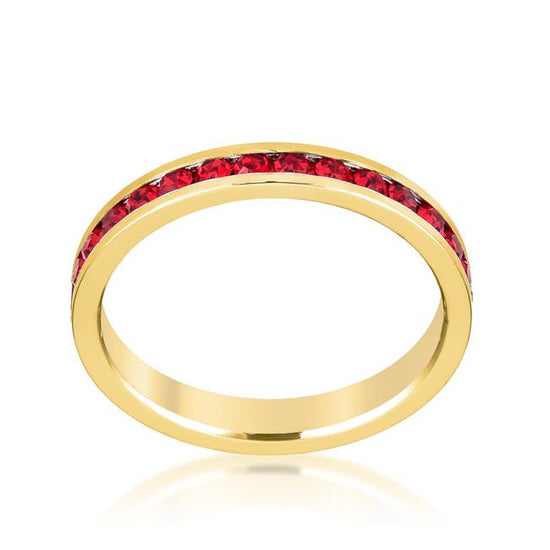 Gail Ruby Red Eternity Stackable Ring | Ruby Round Crystal 18k Gold Wedding Band – Beloved ...